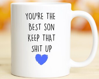 World's Best Son Mug, Joke Gift, Gift for Him, Happy Birthday Son Card ...