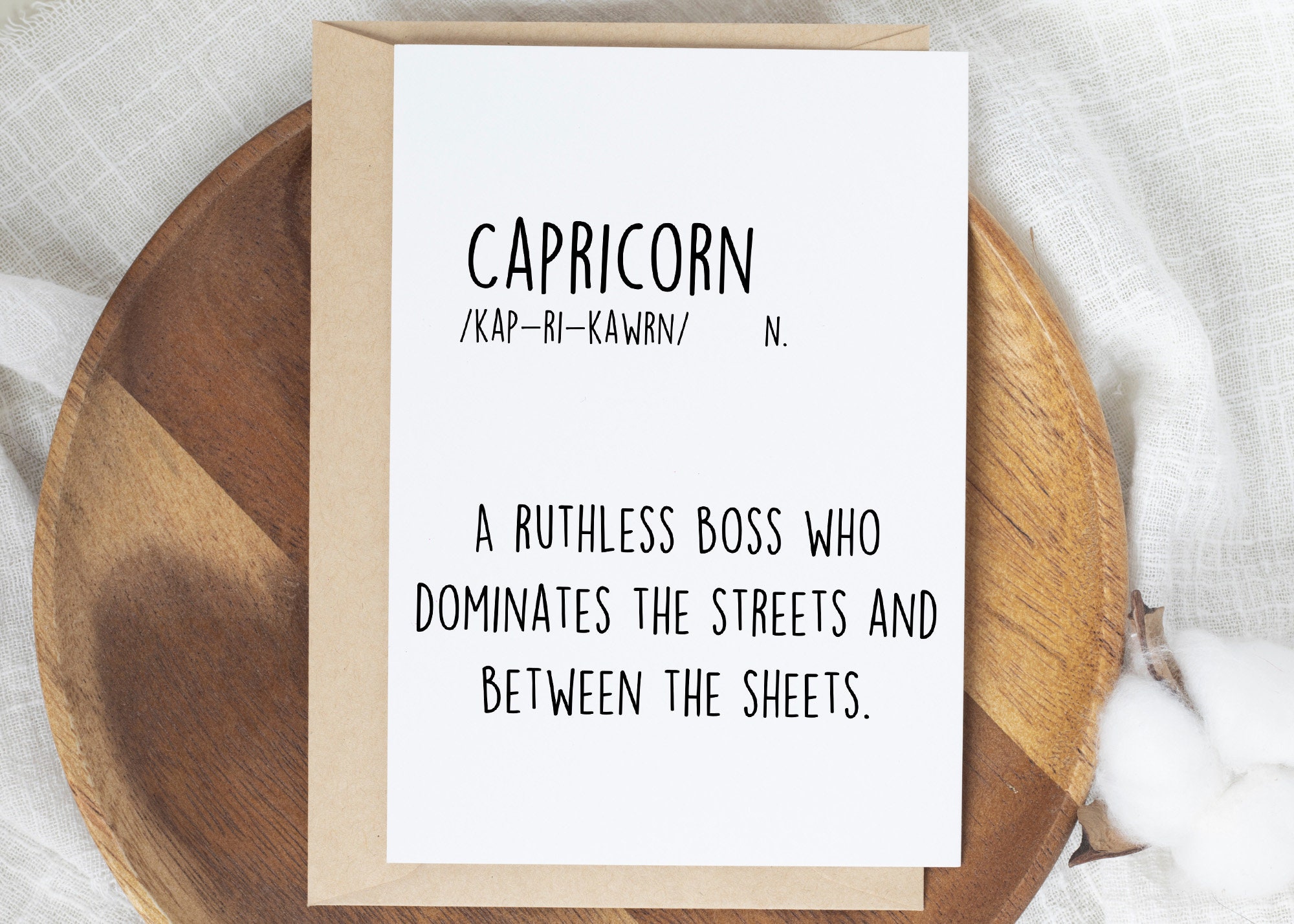 Capricorn Zodiac Definition Card, Capricorn Zodiac Card, Capricorn ...