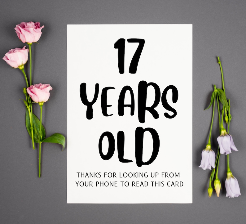 Sweet 17th Happy Birthday Card, 17 Greeting Card, 17th Gift, Teen Bday ...