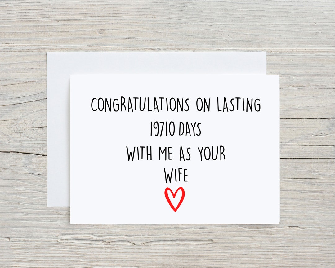 54th Anniversary Card for Husband, 54 Years Anniversary Card for Him ...