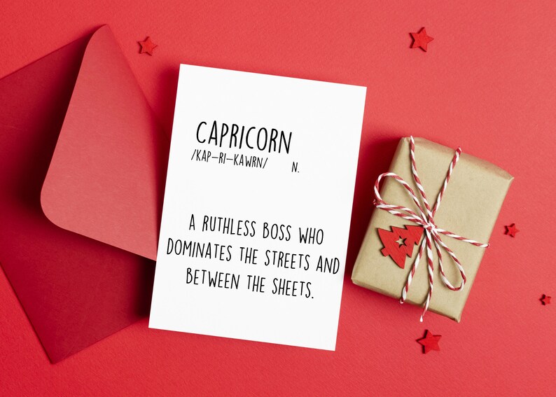 Capricorn Zodiac Definition Card, Capricorn Zodiac Card, Capricorn ...