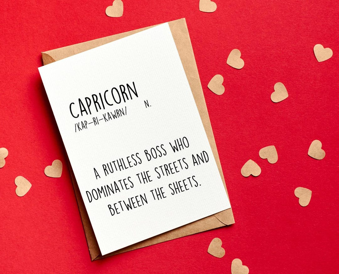 Capricorn Zodiac Definition Card, Capricorn Zodiac Card, Capricorn ...