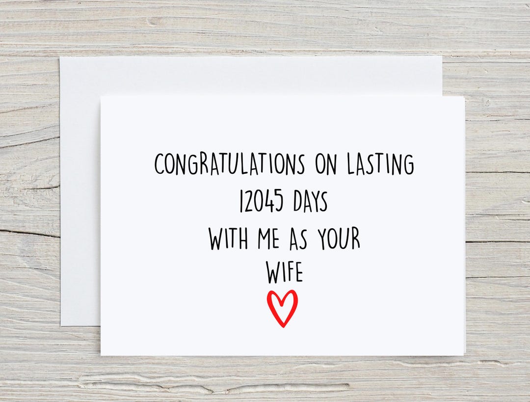 33rd Anniversary Card for Husband, 33 Years Anniversary Card for Him ...