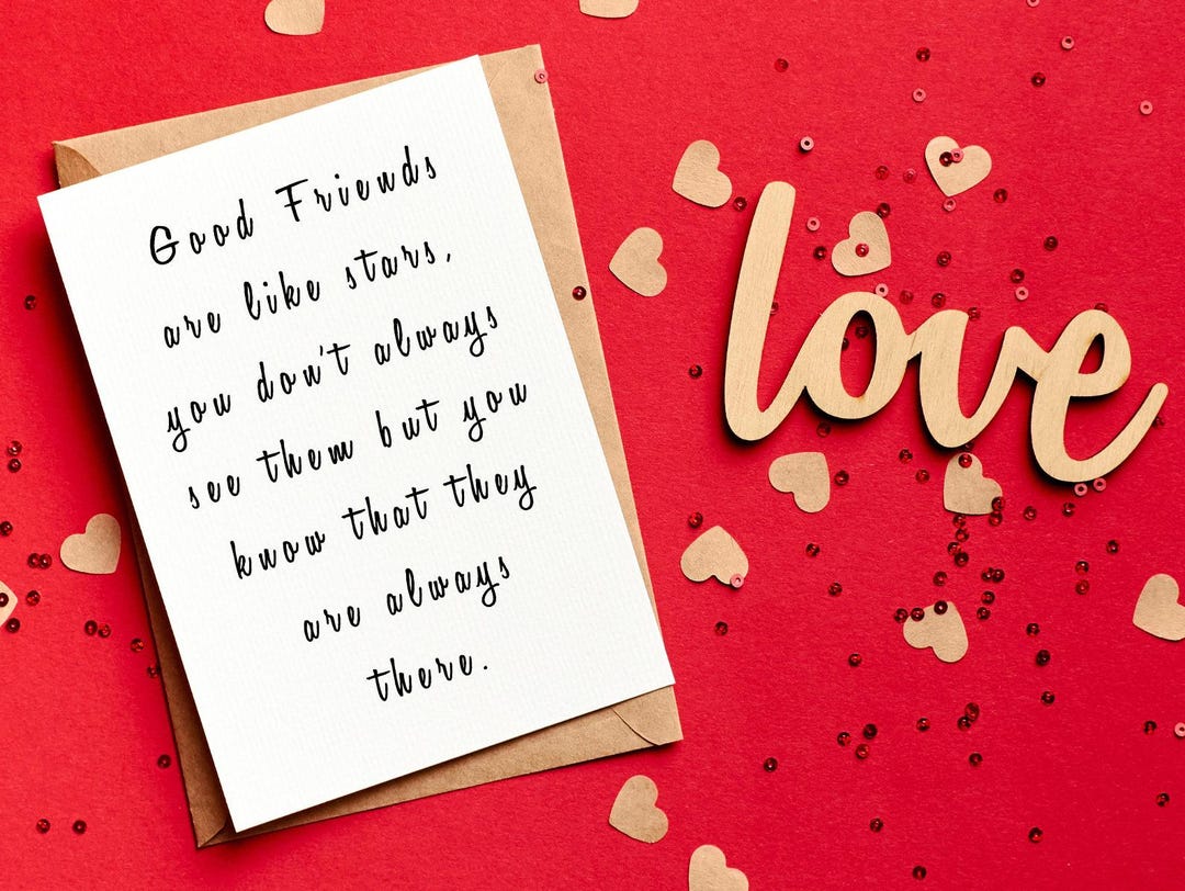 Good Friends Card - Good Friends Like Stars - Always There - Long ...