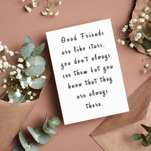 Good Friends Card - Good Friends Like Stars - Always There - Long ...