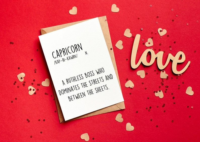 Capricorn Zodiac Definition Card, Capricorn Zodiac Card, Capricorn ...