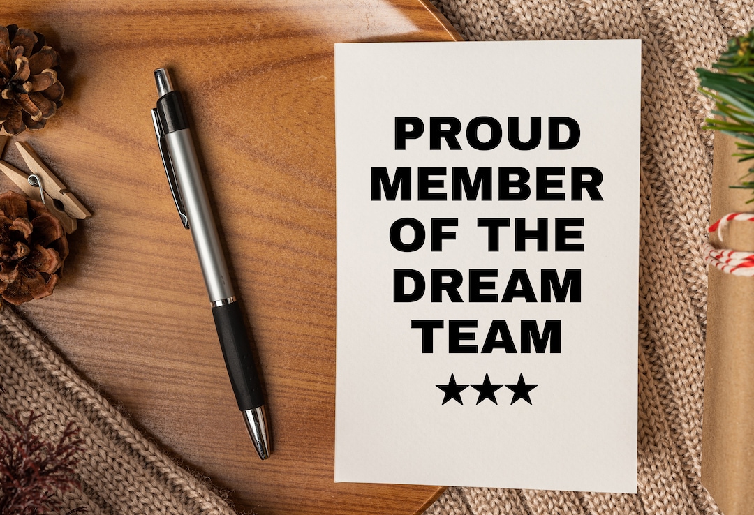 Proud the Member of the Dream Team, Team Leader Thank You Card, Boss ...