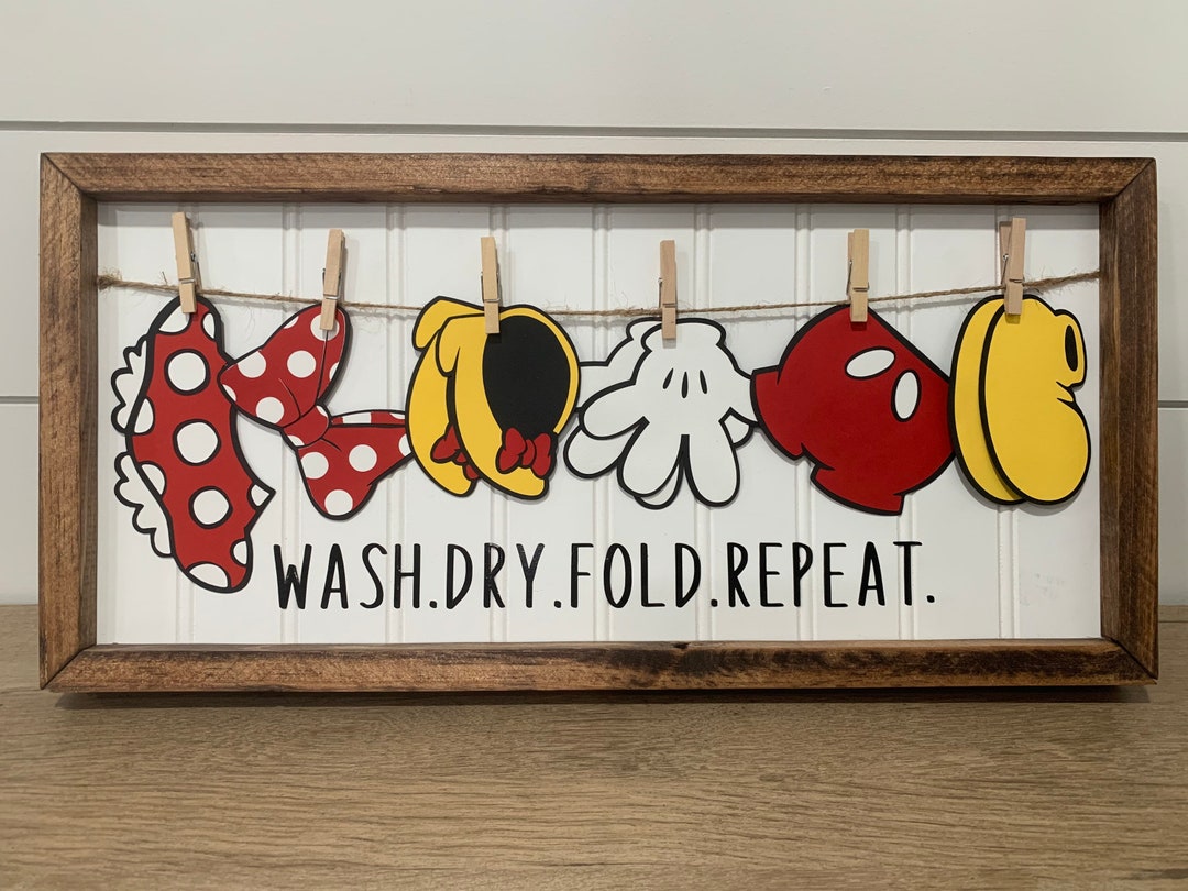 Mickey Laundry Sign | Disney Laundry Sign| Custom Disney Laundry Sign | Disney Wood Sign ...