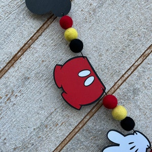 Mickey Pom Pom Garland | Disney Pom Pom Garland | Mickey Garland ...