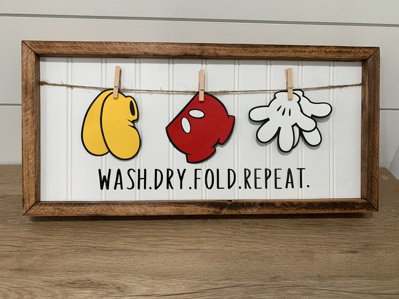Mickey Laundry Room Sign/disney Home Decor/disney Lovers - Etsy