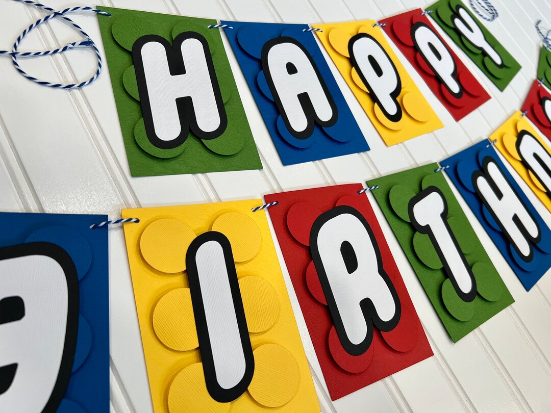 Building Block Birthday Banner | Building Block Party Decor | Birthday ...