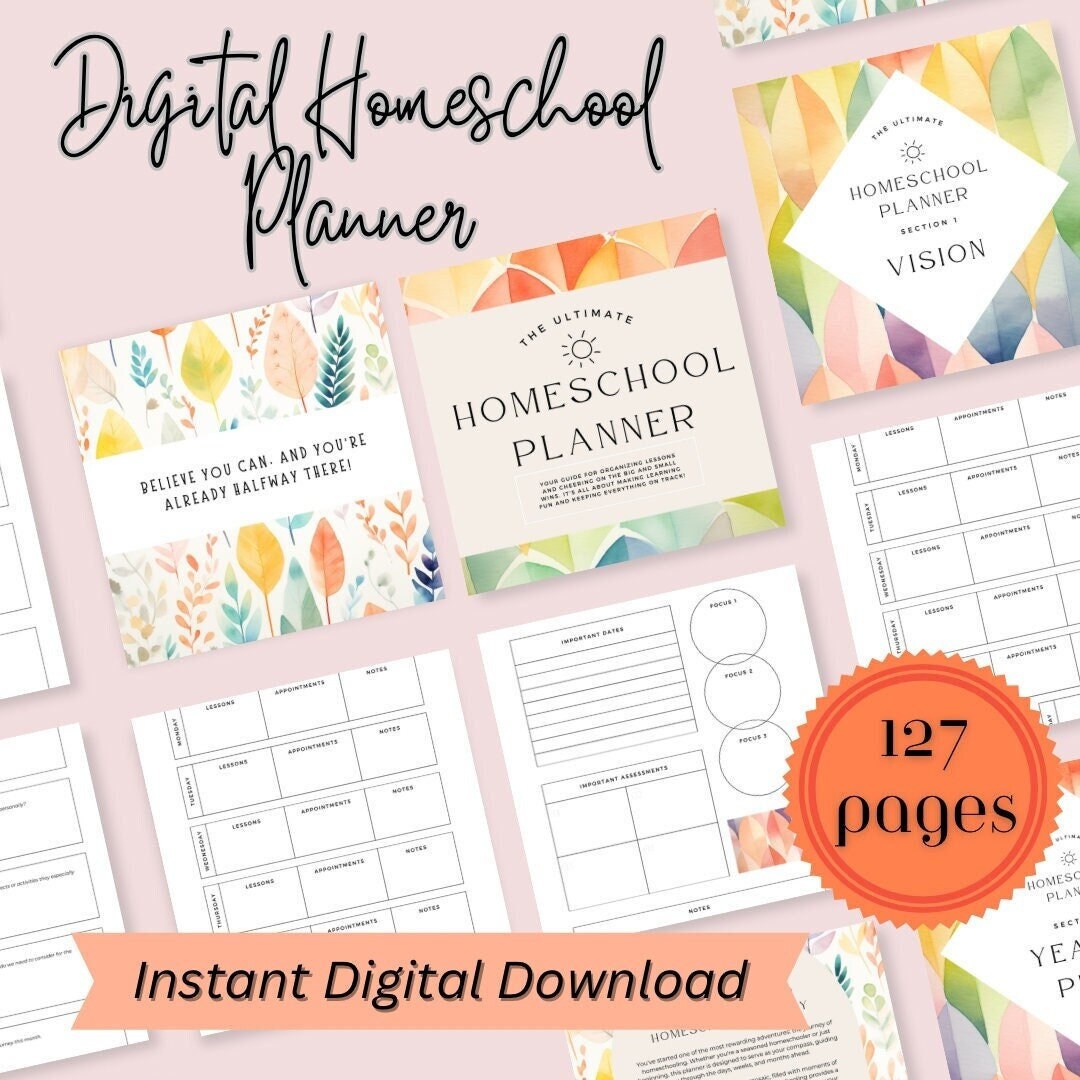 Ultimate Homeschool Planner - Digital Download - Homeschool Goals ...
