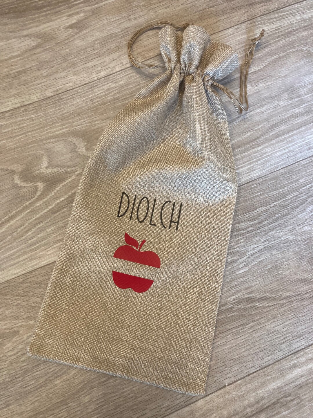 Diolch/thank You, Happy Birthday, Anniversary Hessian Wine Bags - Etsy