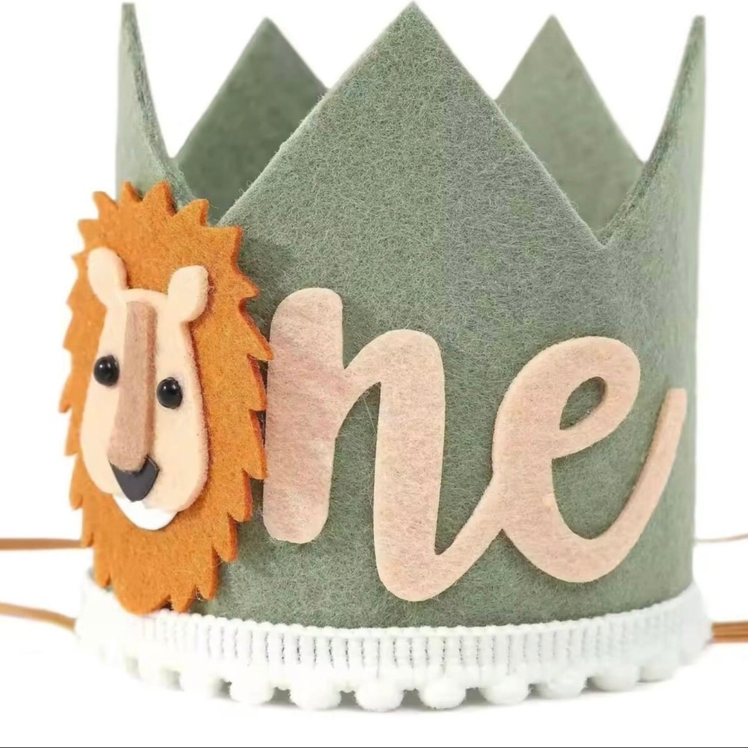 Handmade First Birthday Crown: Lion Cake Smash Prop - Etsy