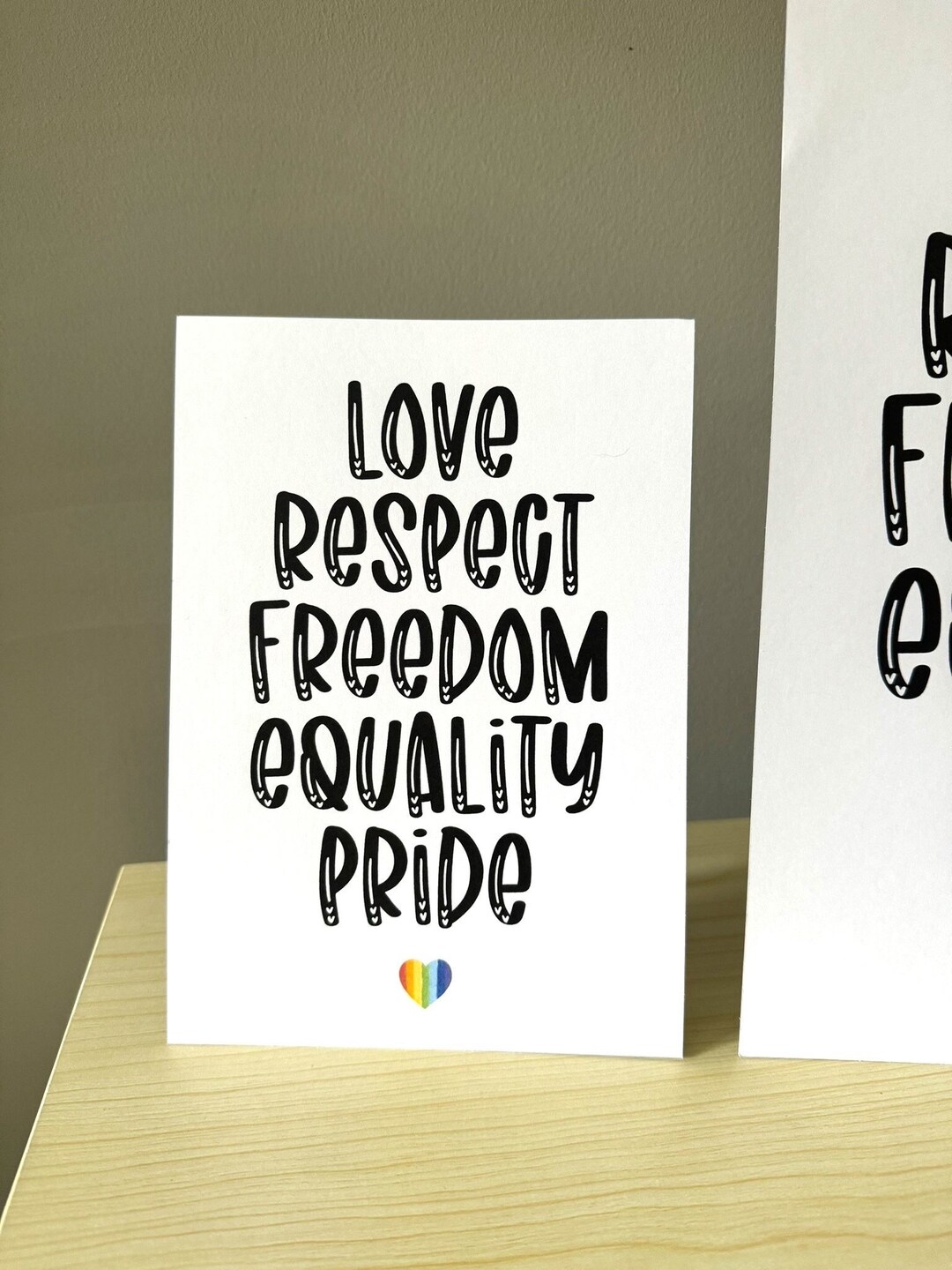 Love Respect Freedom Equality Pride Print - Etsy