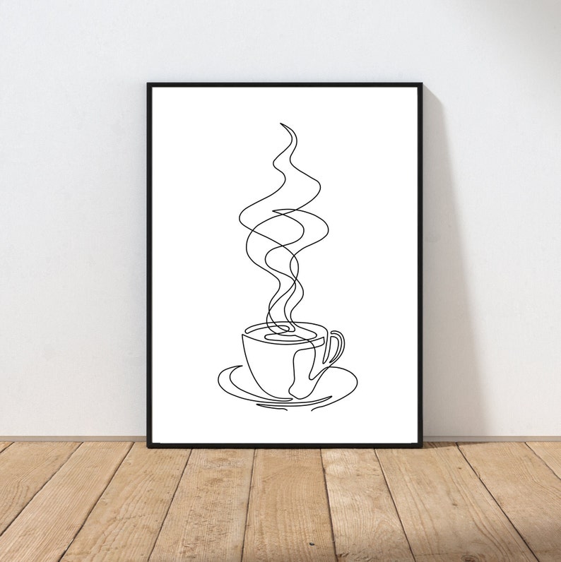 Coffee Line Art Single Line Drawing Coffee Illustration - Etsy