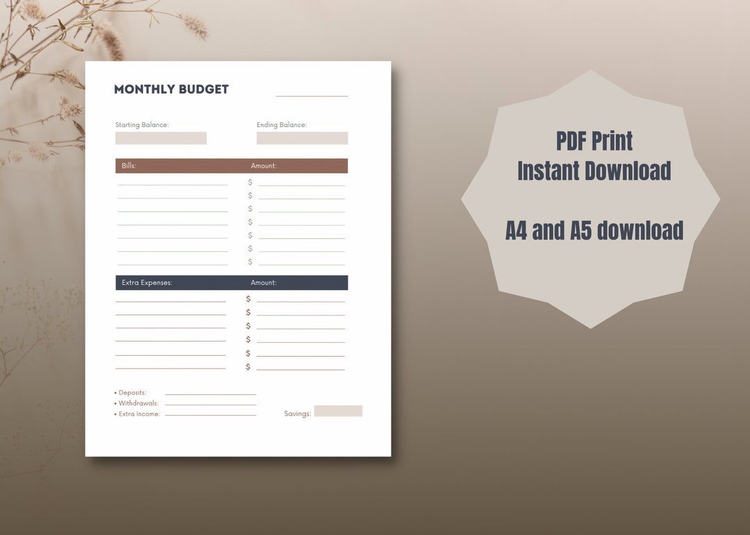 Monthly Budget Planner Sheet, 2024 Monthly Planner Sheet, Money Planner ...