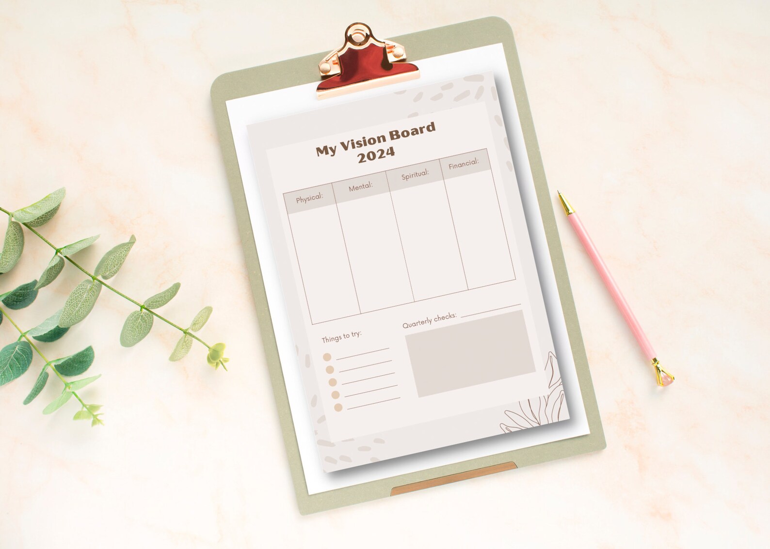 2024 Vision Board Printable, Digital Vision Board, Digital Planner ...