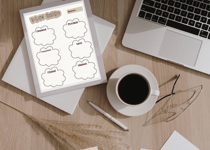 Quarterly Vision Board Printable, Digital Vision Board, Digital Planner ...