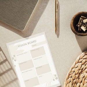 Quarterly Vision Board Printable, Digital Vision Board, Digital Planner ...