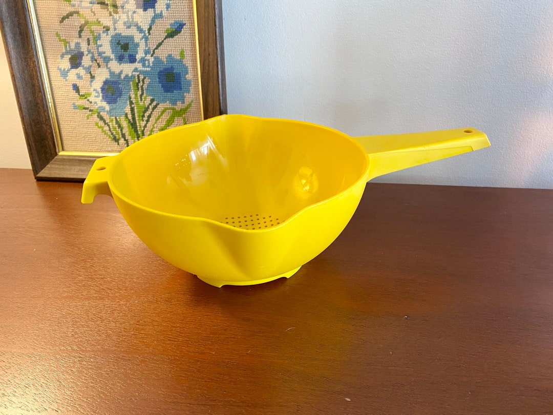 Vintage Tupperware Bright Yellow Solid 1523 Colander Strainer Double ...