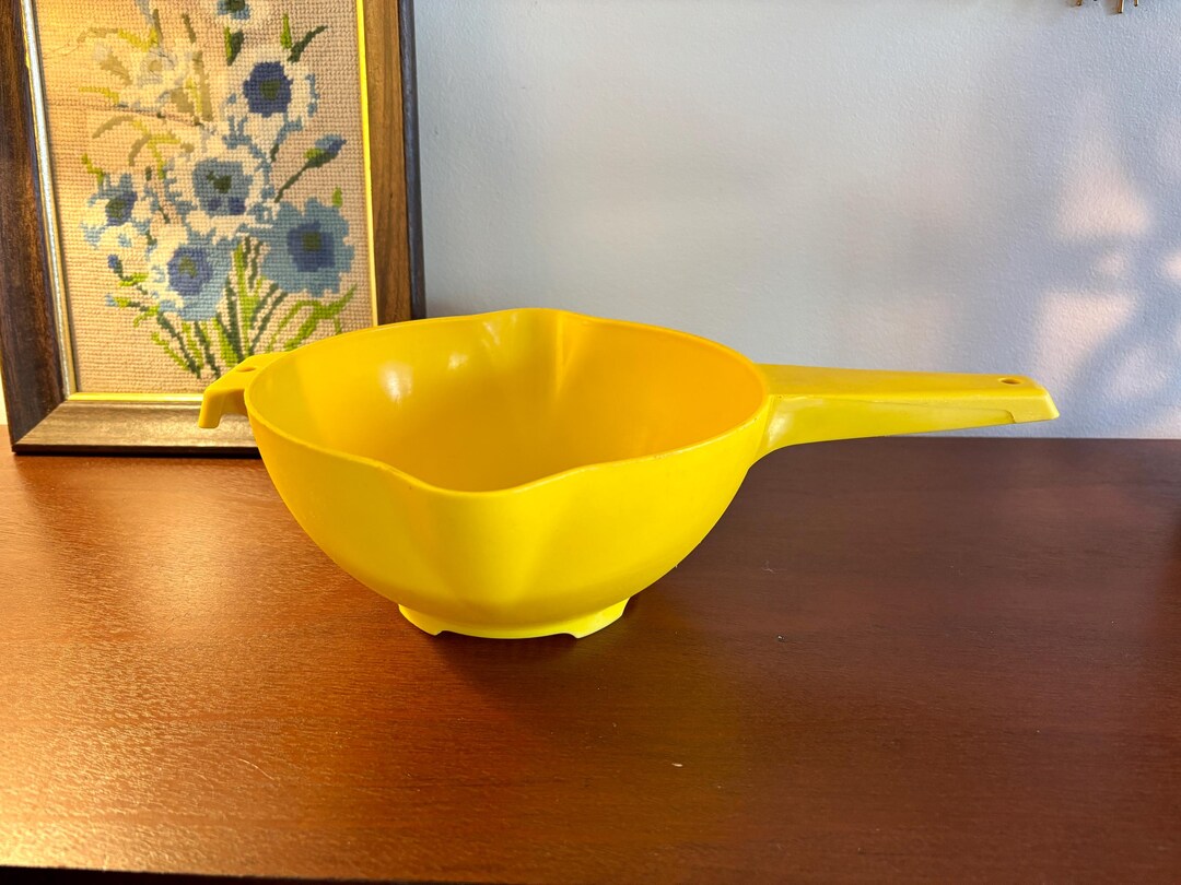 Vintage Tupperware Bright Yellow Solid 1523 Colander Strainer Double ...