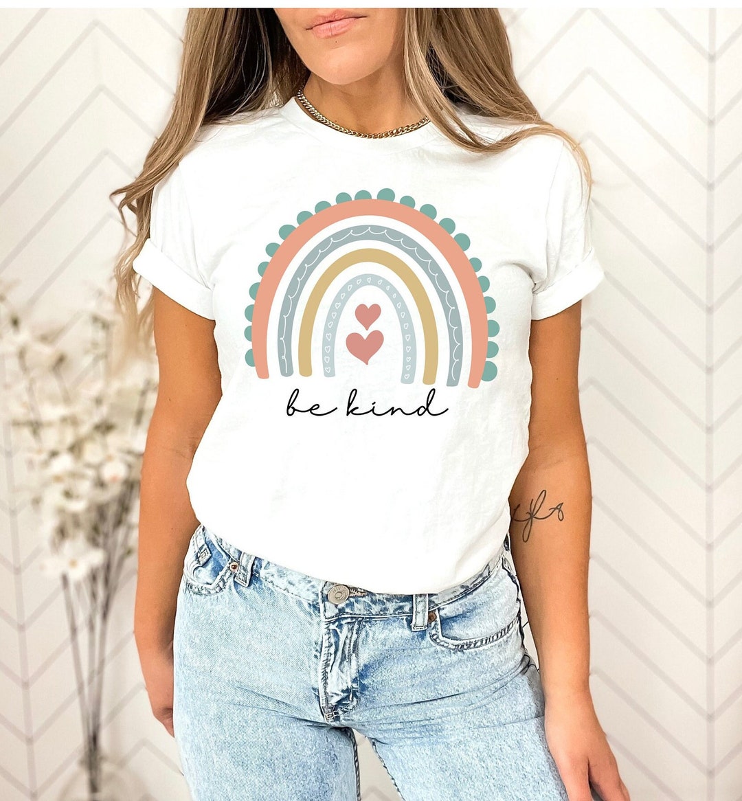 Be Kind Rainbow Shirt, Boho Rainbow Shirt, Be Kind Shirt, Cute Rainbow ...