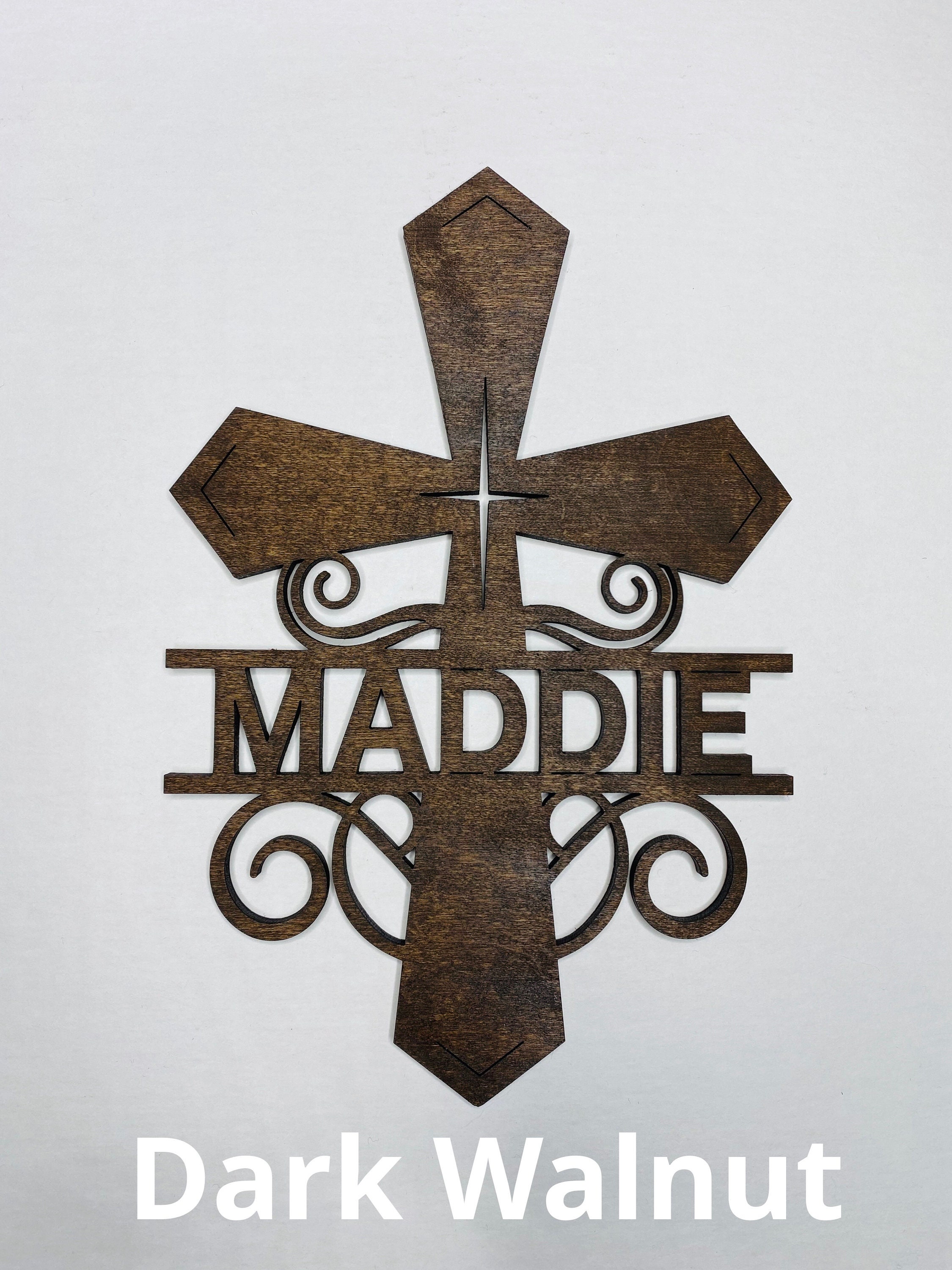 Personalized Split Name Cross Cross Wall Name Sign Wooden | Etsy