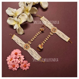 Pachi Kundan Bracelets ,kundan Hathphool, Bridal Bangles, Wedding Jewelry, Bracelet, Traditional ...