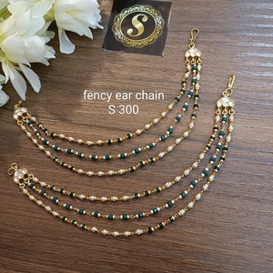 Kaan Chain, Pearl Ear Chain, Ear Support, Sahara, Indian Jewelry ...
