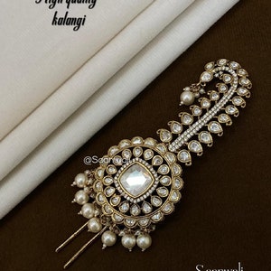 Buy Kundan Kalgi/indian Groom Jewelry/groom Pagri Brooch/dulha Kalangi ...