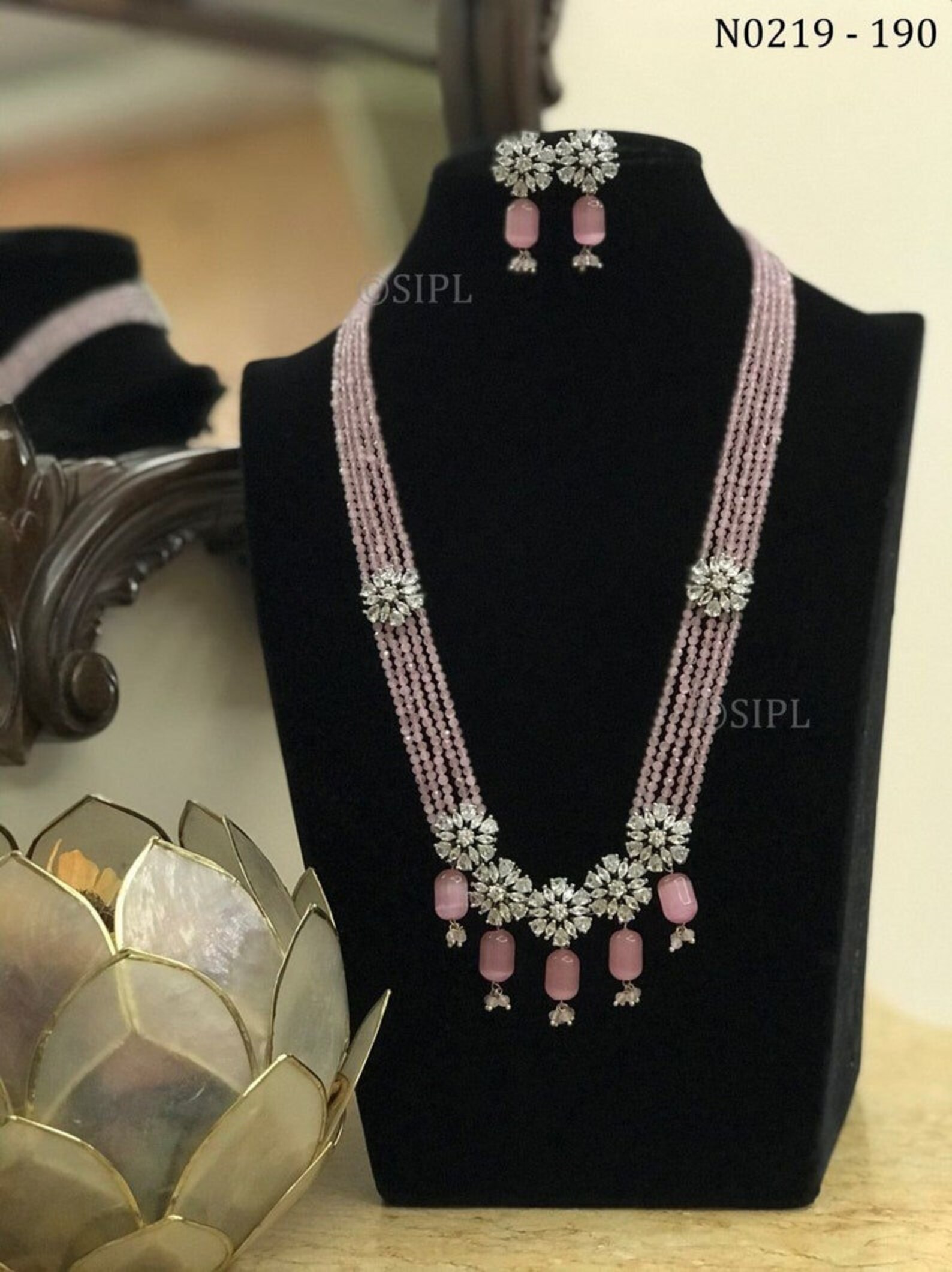 Floral Kundan Long Mala With Earrings, Punjabi Jewelry - Etsy
