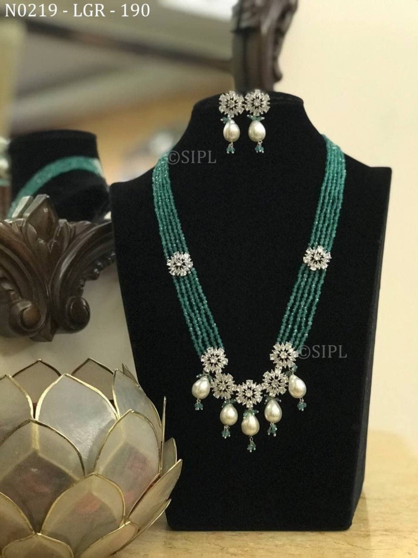 Floral Kundan Long Mala With Earrings, Punjabi Jewelry - Etsy