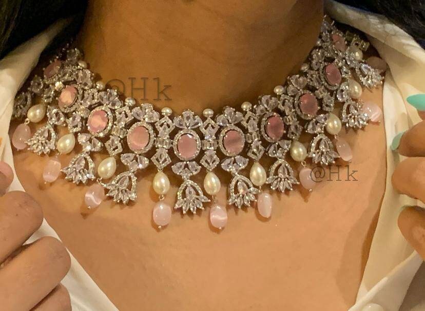 American DIAMOND Jewelry American Diamond Necklace Earrings - Etsy