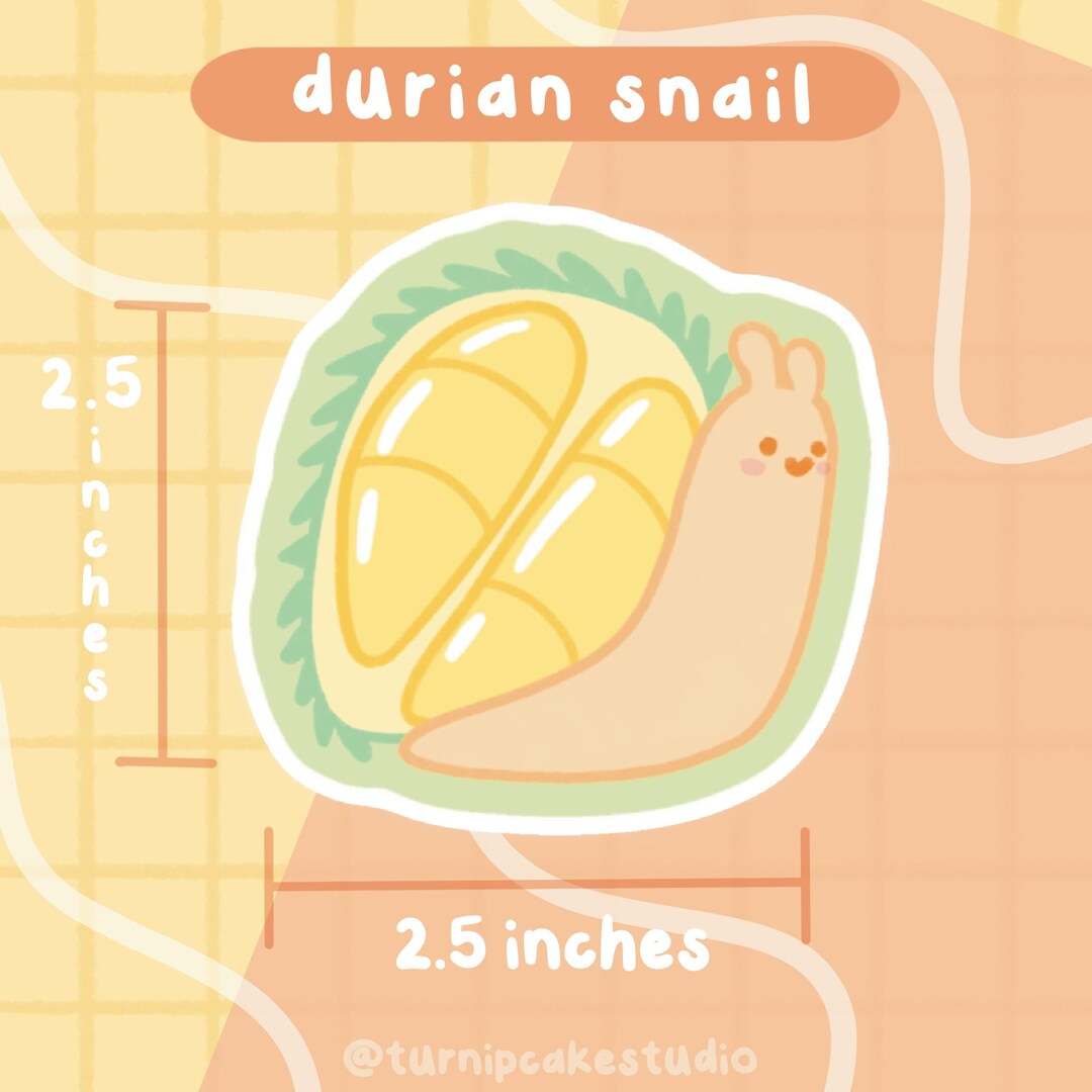 Durian Sticker, Fruit Sticker, Snail Sticker, Journal, Laptop Decal ...