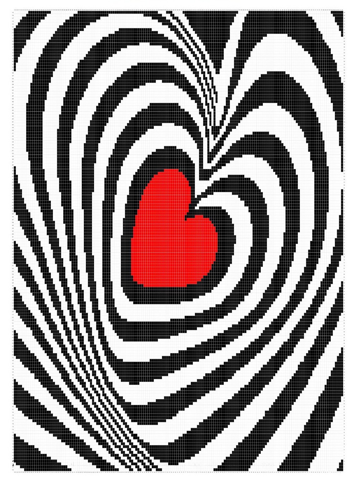 Heart Whirl Vortex Illusion C2C Crochet Pattern Download - Etsy
