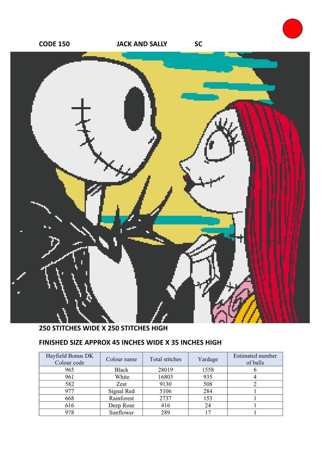 Jack and Sally SC Crochet Pattern Download - Etsy