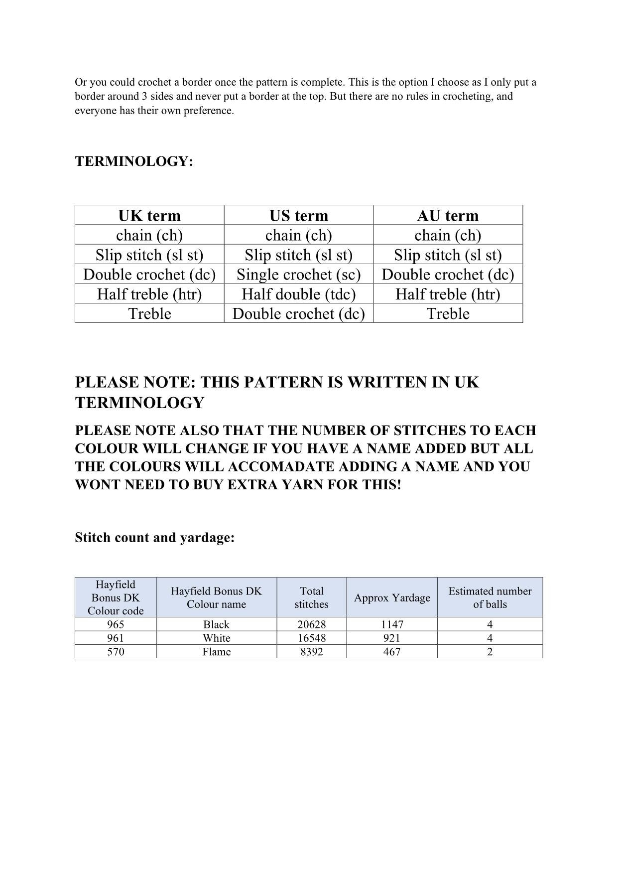 Custom SC Crochet Pattern Download - Etsy