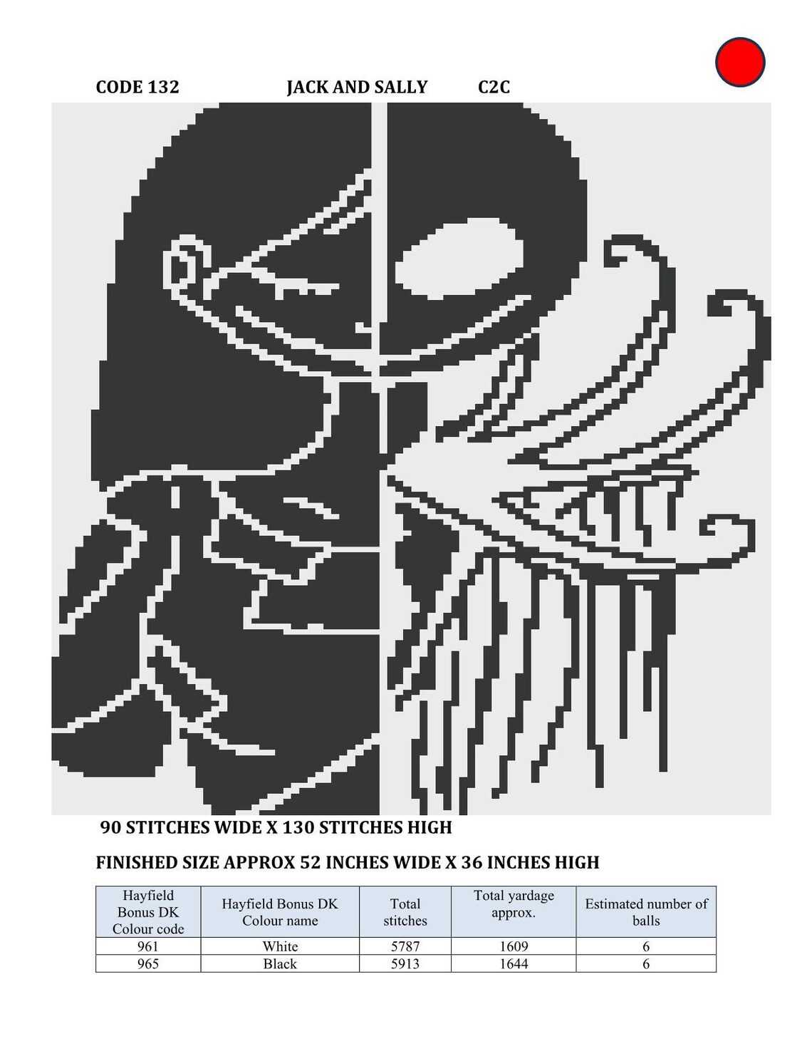 Jack and Sally C2C Crochet Pattern Download - Etsy