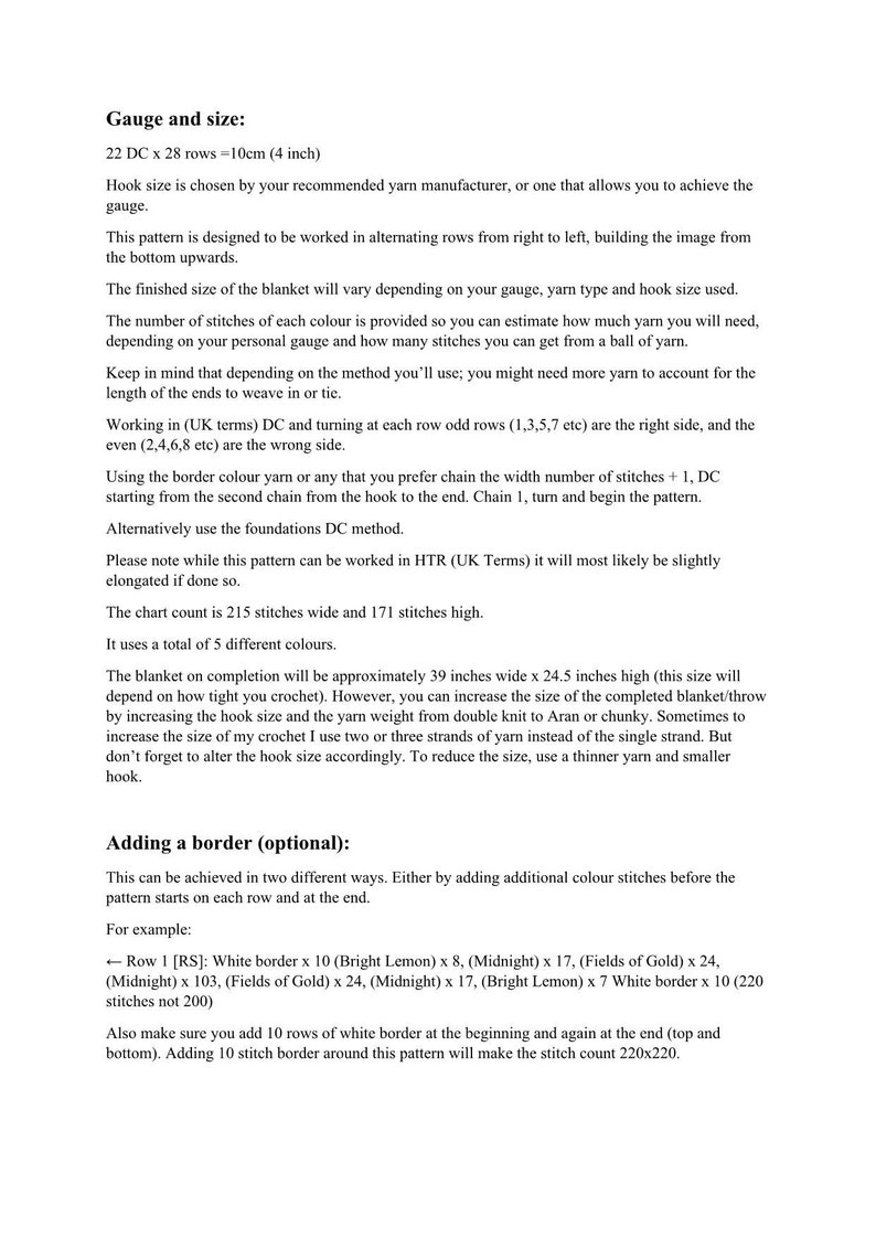 Personalised SC Crochet Pattern Download - Etsy