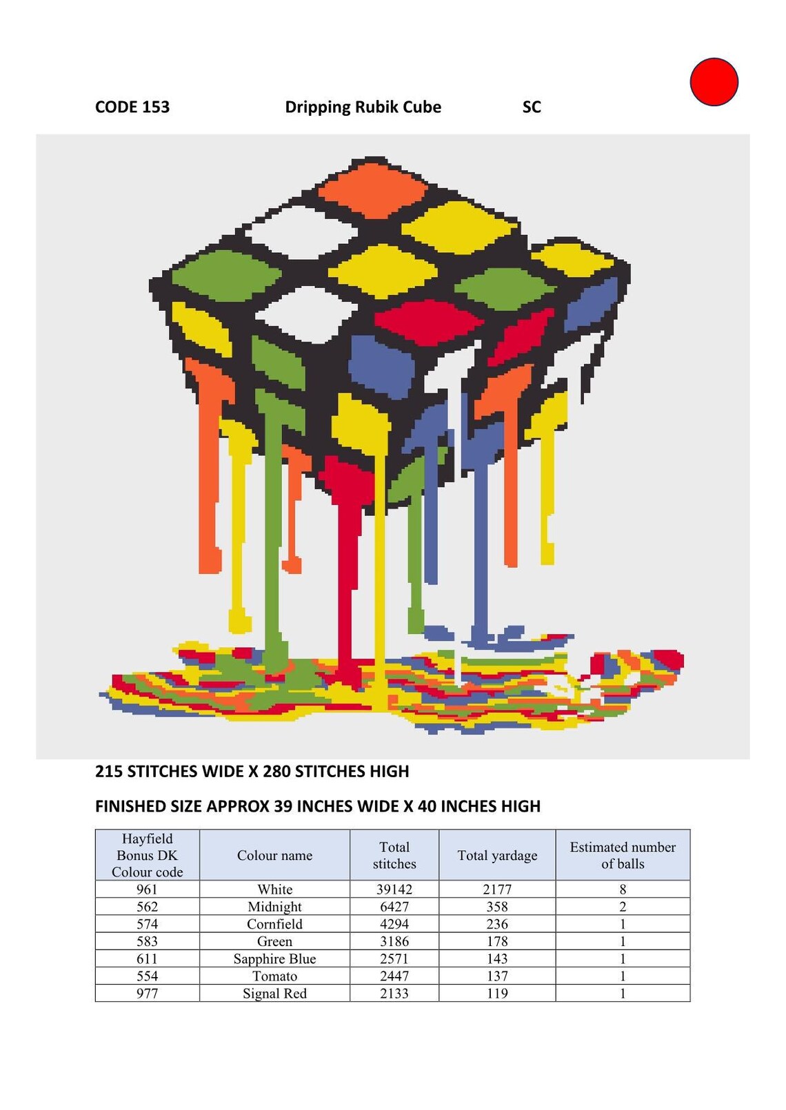 Dripping Rubik's Cube SC Crochet Pattern Download - Etsy