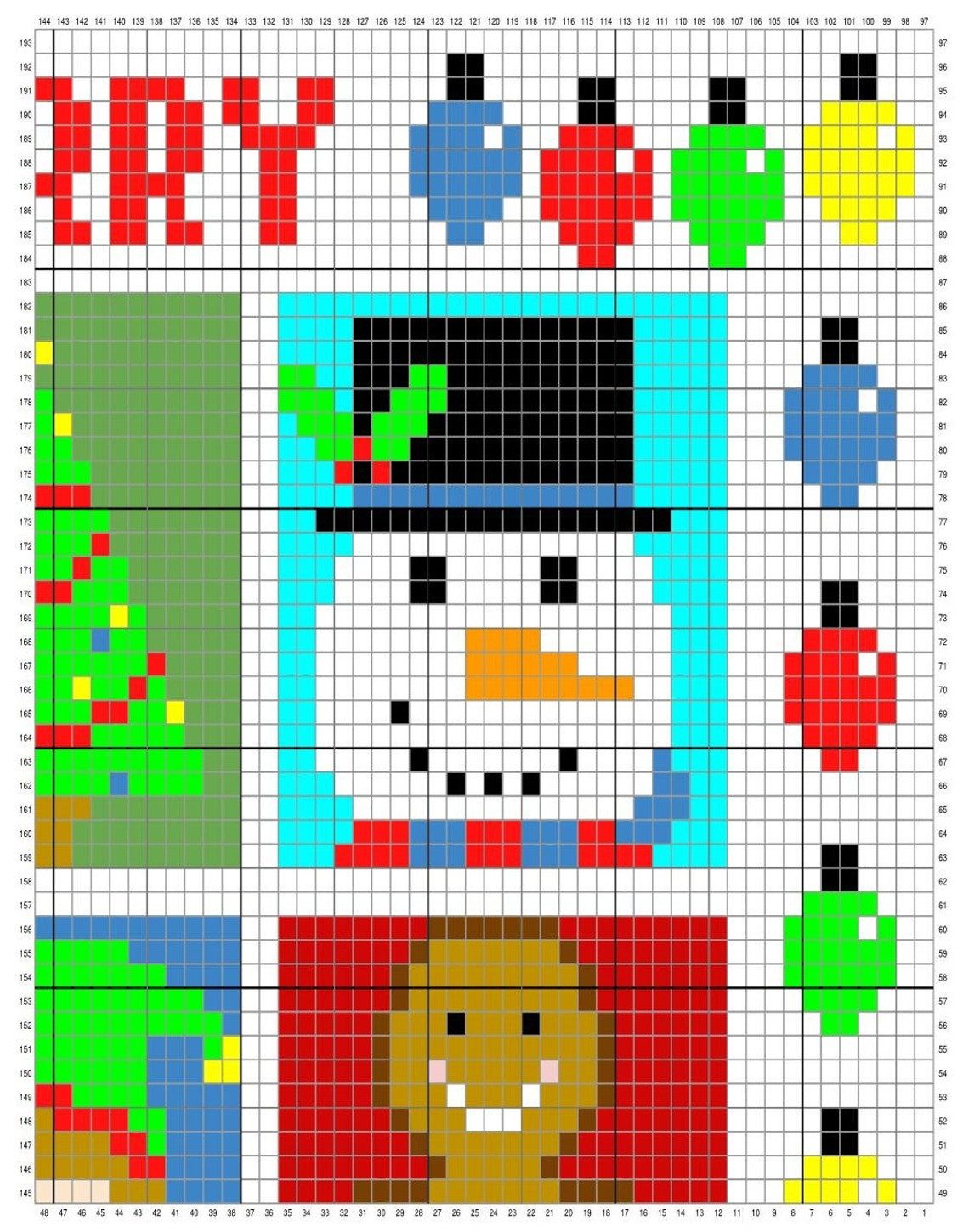 CHRISTMAS C2C Crochet Pattern Download - Etsy