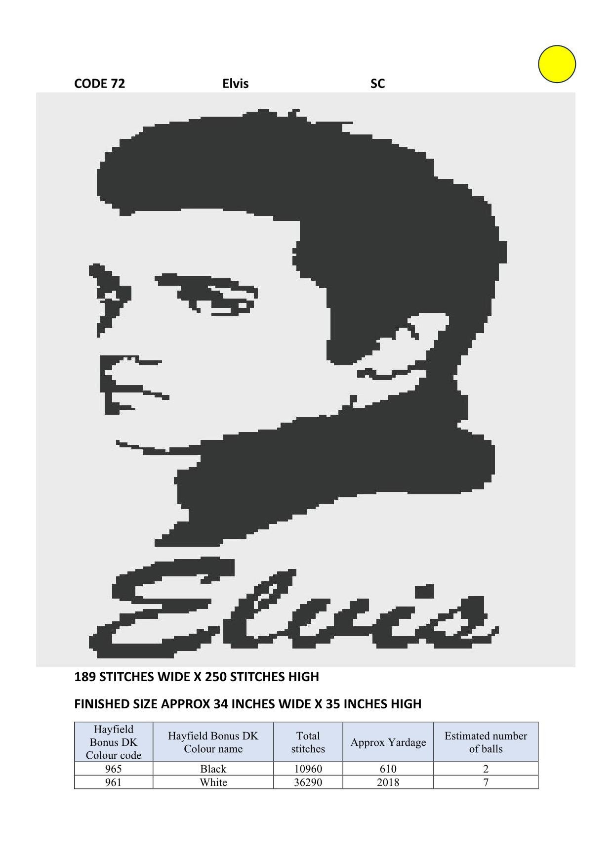 Elvis Presley SC Crochet Pattern Download - Etsy