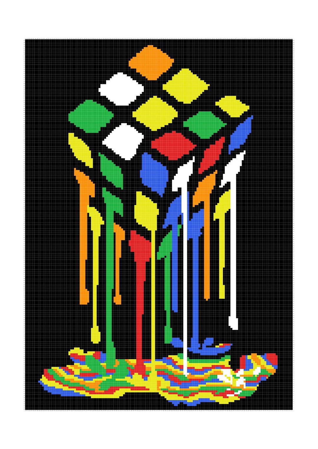 Dripping Rubik's Cube C2C Crochet Pattern Download - Etsy