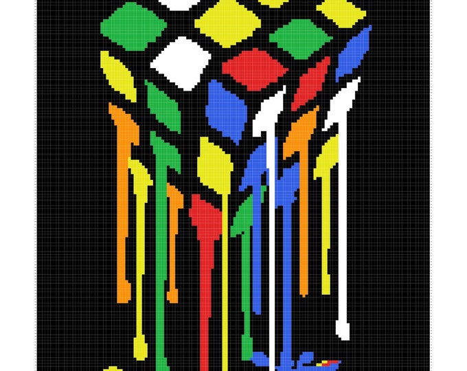 Dripping Rubik's Cube C2C Crochet Pattern Download - Etsy Canada