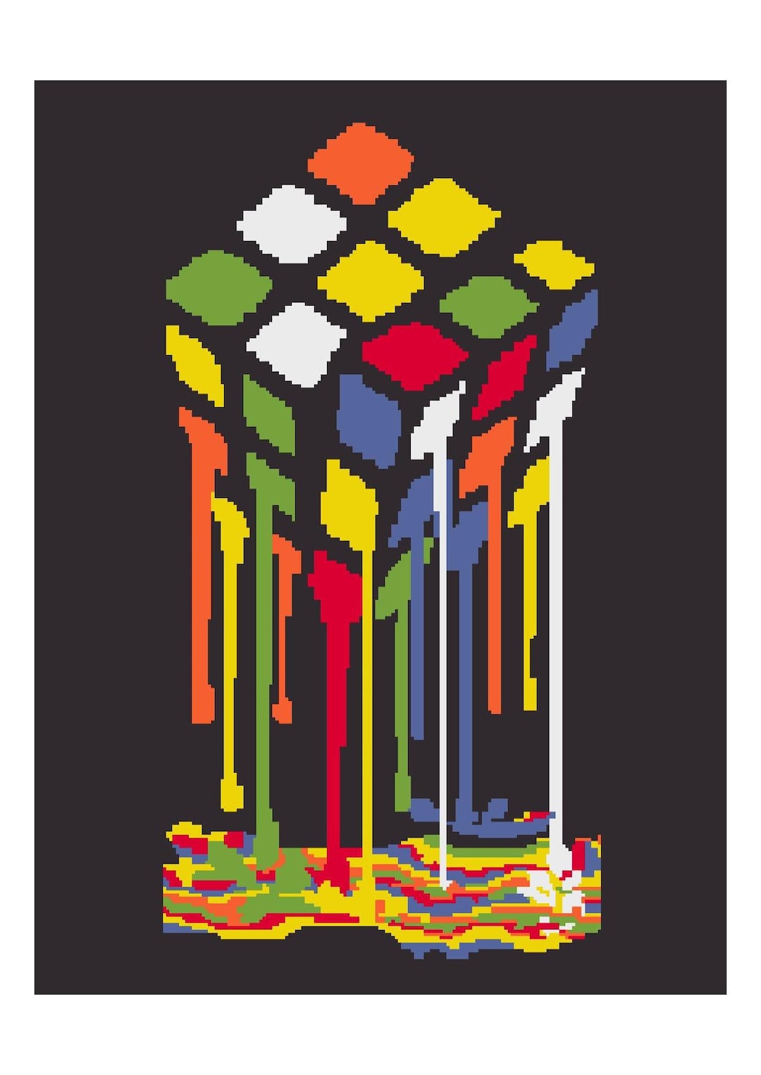 Dripping Rubik's Cube SC Crochet Pattern Download - Etsy