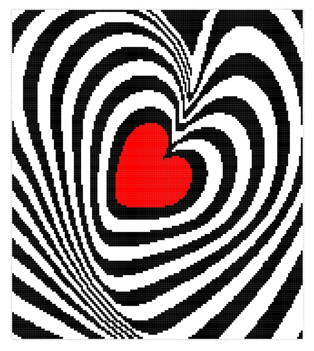 Heart Whirl Vortex Illusion C2C Crochet Pattern Download - Etsy