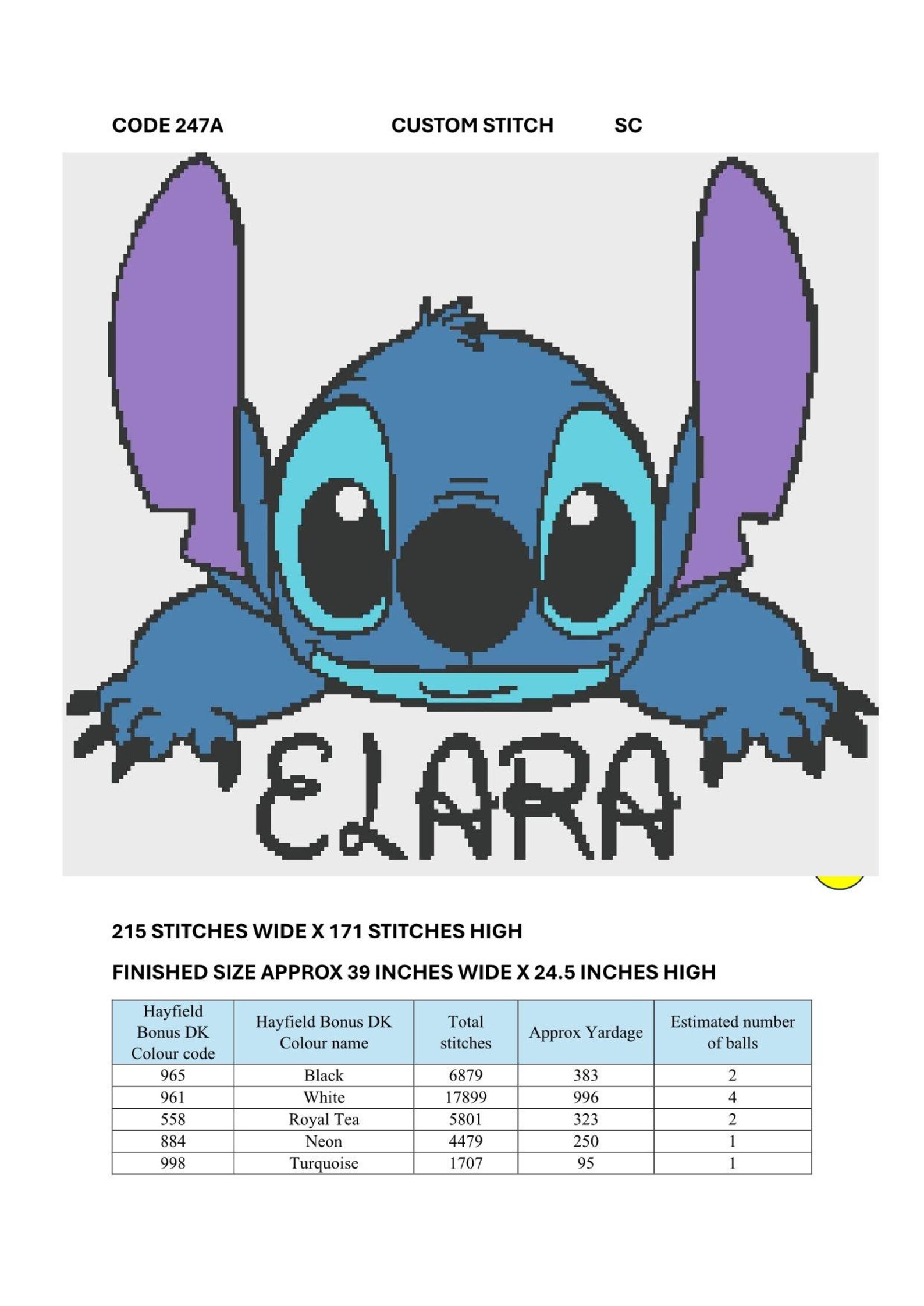 Personalised SC Crochet Pattern Download - Etsy