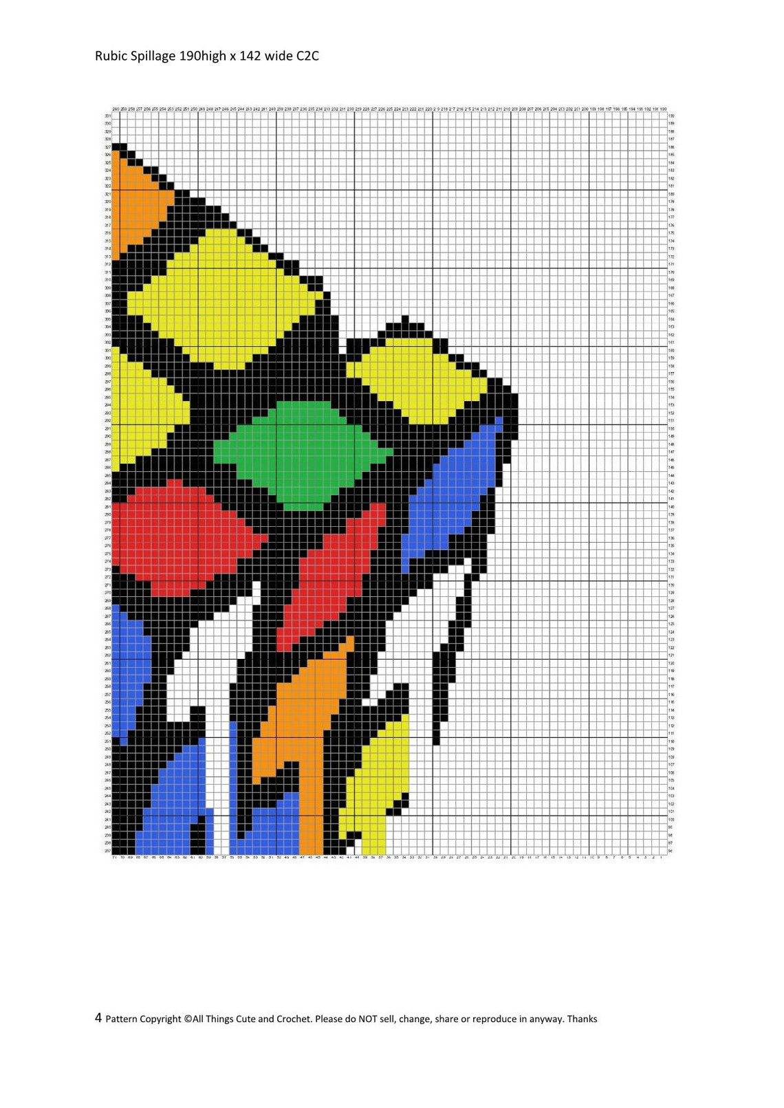 Dripping Rubik's Cube C2C Crochet Pattern Download | Etsy
