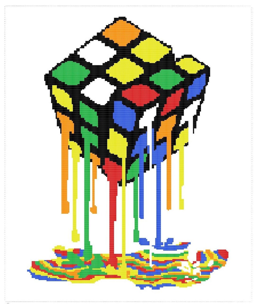 Dripping Rubik's Cube SC Crochet Pattern Download - Etsy
